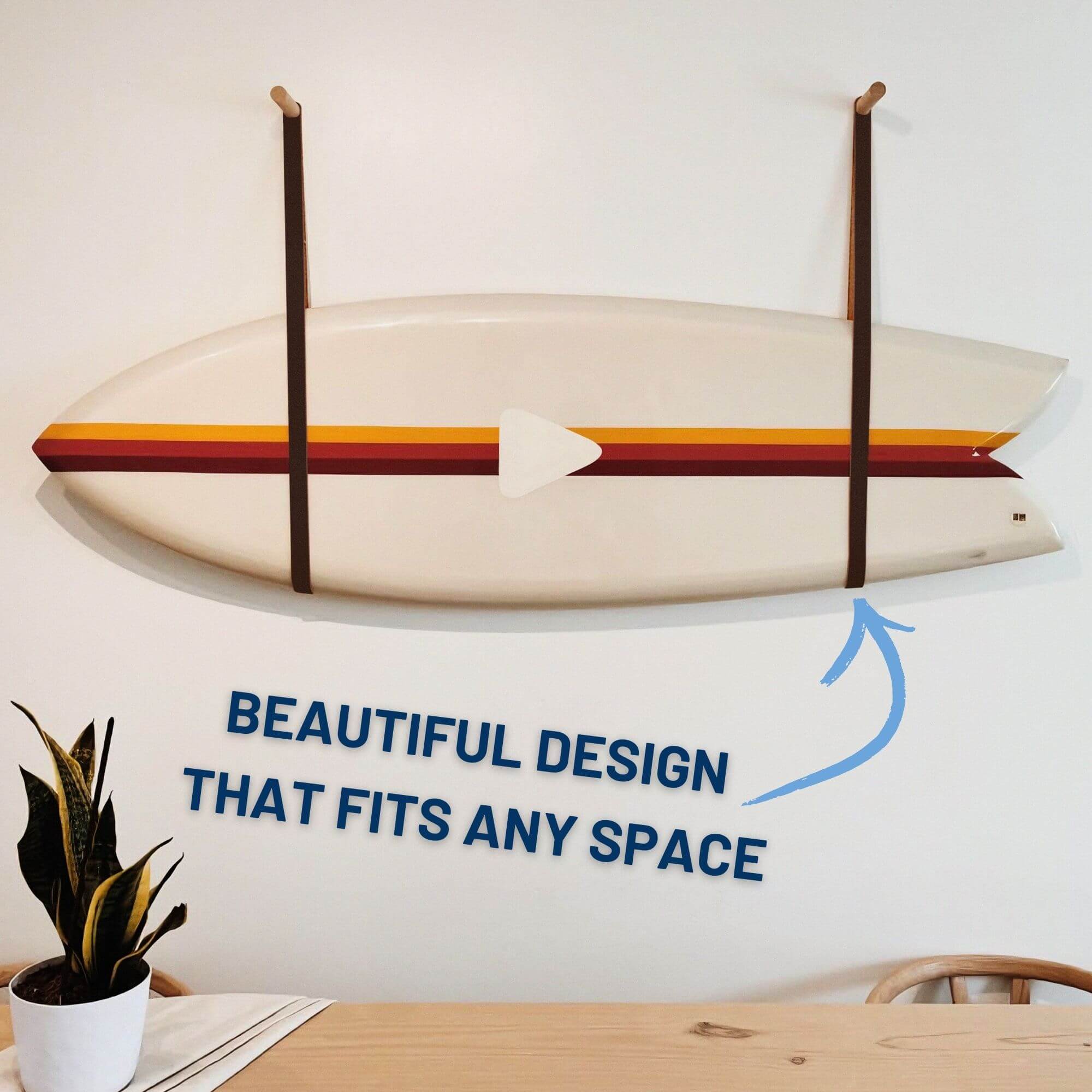 Best Leather Surfboard Wall Mount in Brown | Hang 11